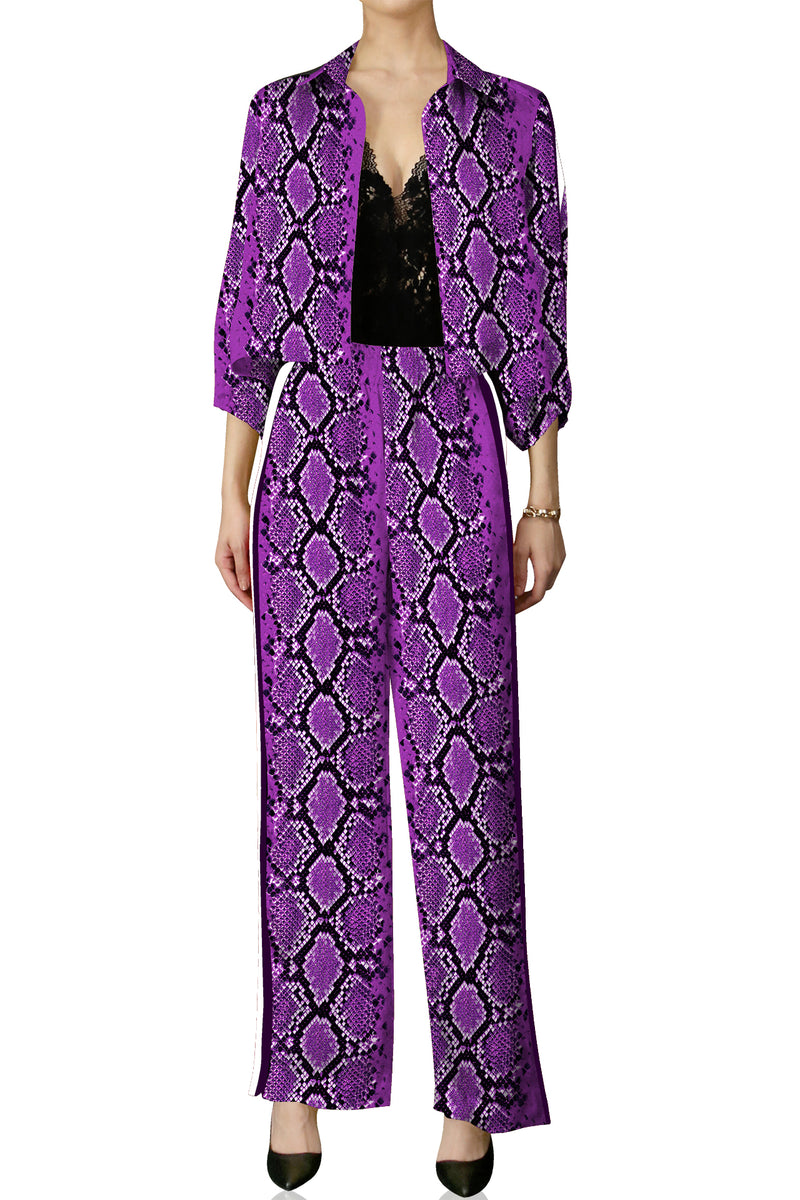 Made with Cupro Biodegradable Fabrics Matching Suit Set in Snake Print ...